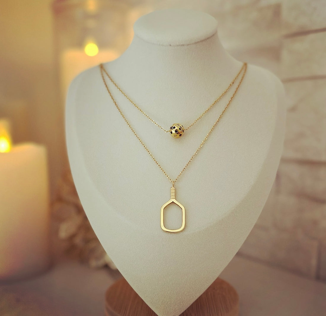 The Paddle Drop Pickleball Necklace | The Dainty Dinker Pickleball Jewelry